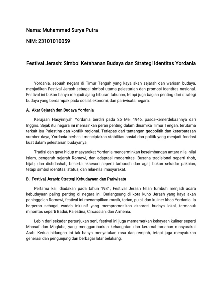 Muhammad Surya Putra - Esai Budaya Arab | PDF