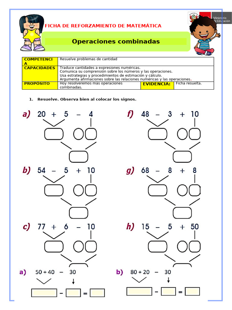 Mat Operaciones Combinadas | PDF