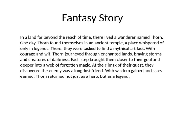 Fantasy Story 1 | PDF