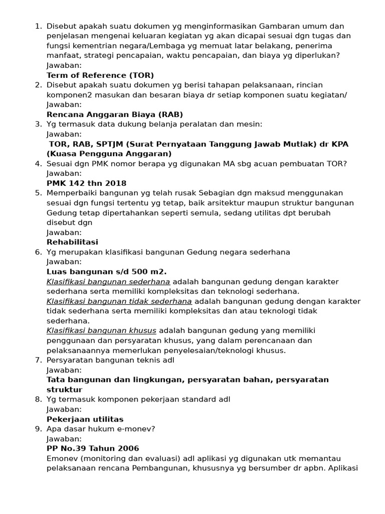 Panduan Lengkap TOR dan RAB Kementerian | PDF