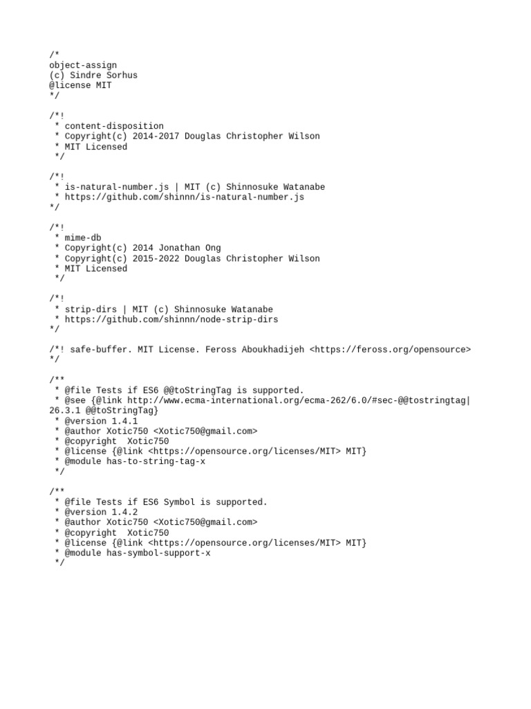 Node Modules Bundle - js.LICENSE | PDF