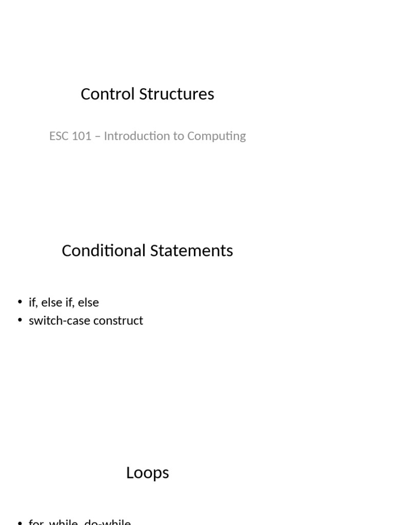 Control Structures in Computing Basics | PDF