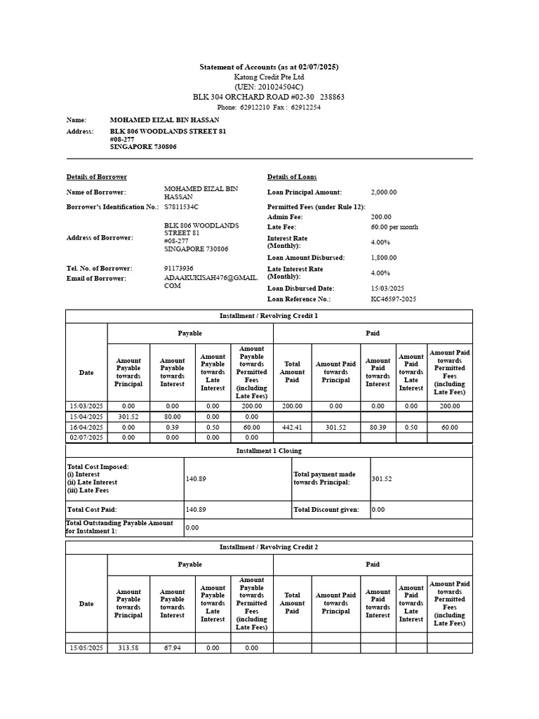 KC46597 2025 Soa 2025 07 02 02 22 | PDF | Interest | Payments