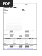 Site Instruction Template for Construction | PDF
