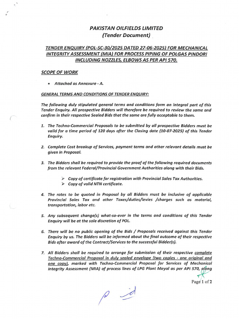 Tender Document | PDF