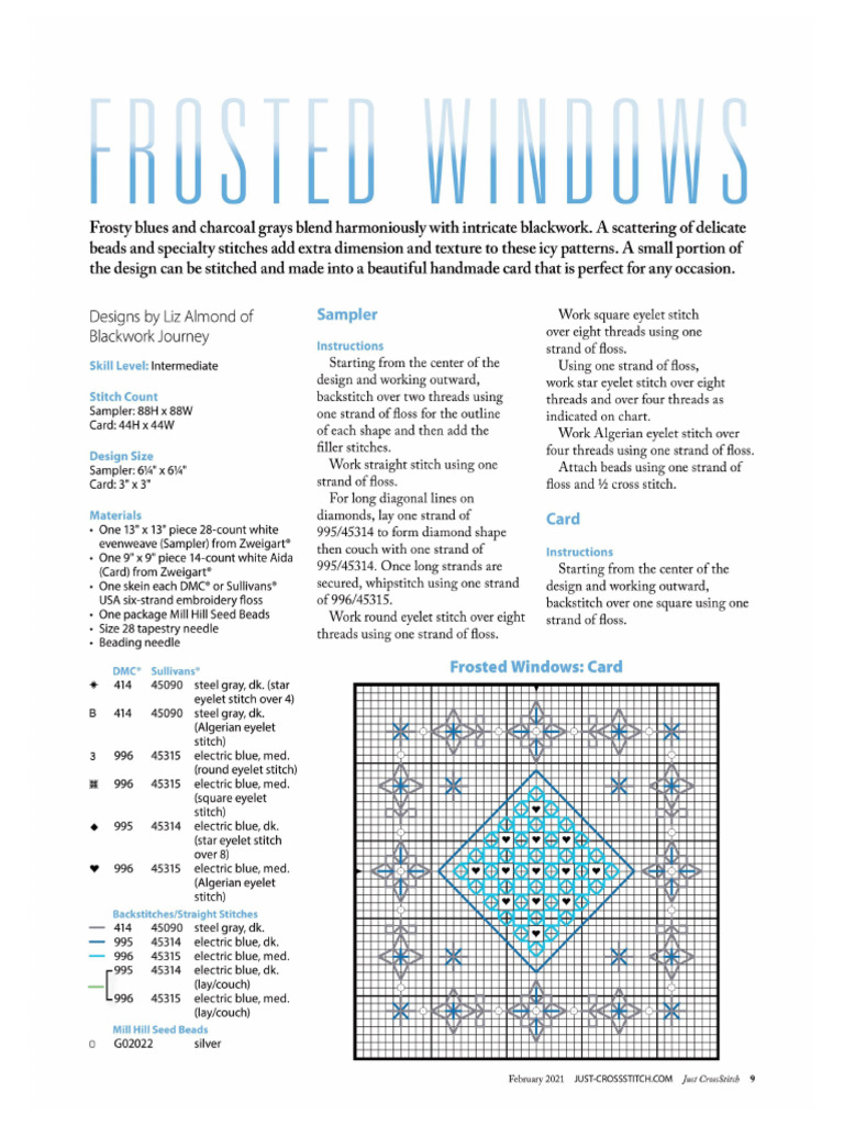 Frosted Windows Cross Stitch Pattern | PDF
