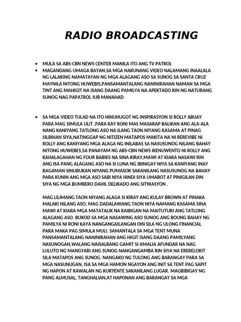 Radio Broadcasting Grade 8 | PDF