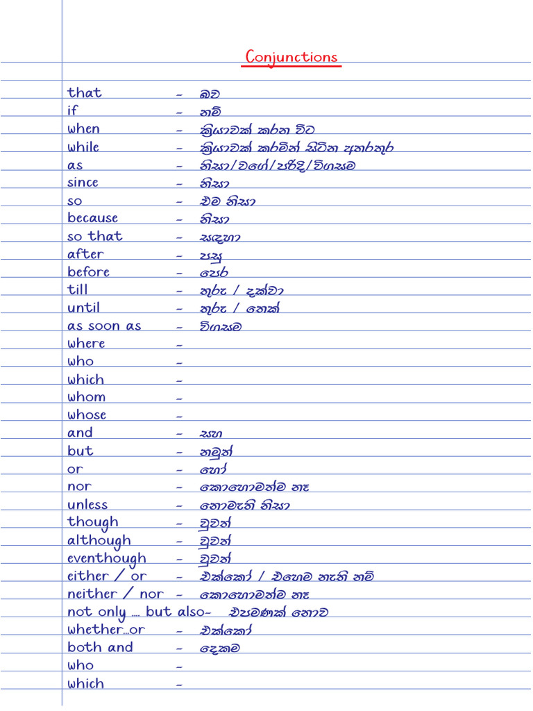 Common Conjunctions and Usage Examples | PDF