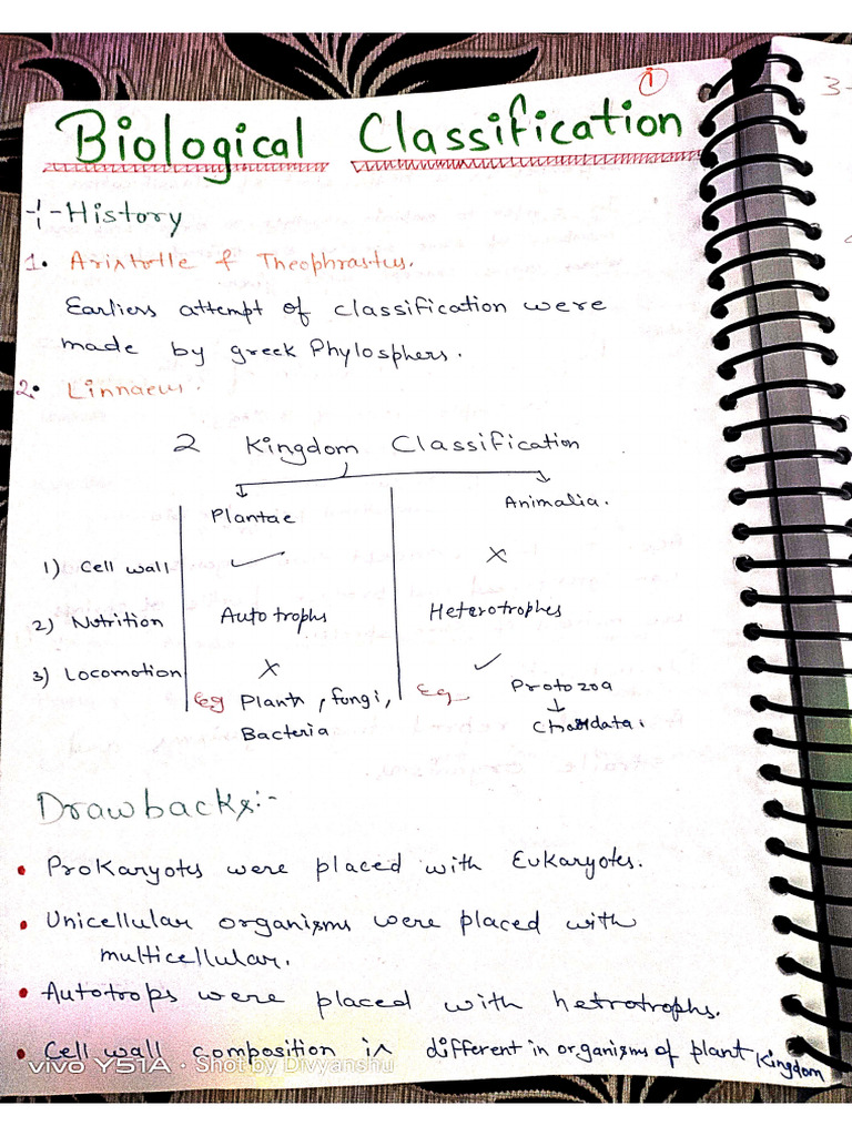 Chapter Biological Classification Notes Biology | PDF