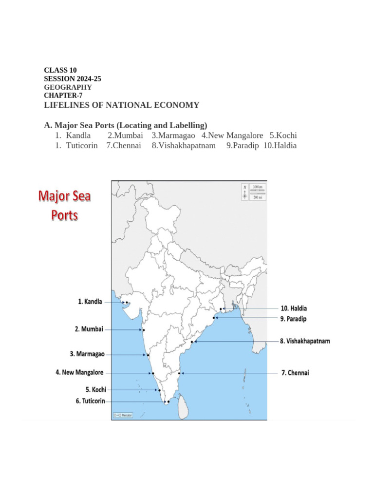 Major Ports and Airports in India | PDF