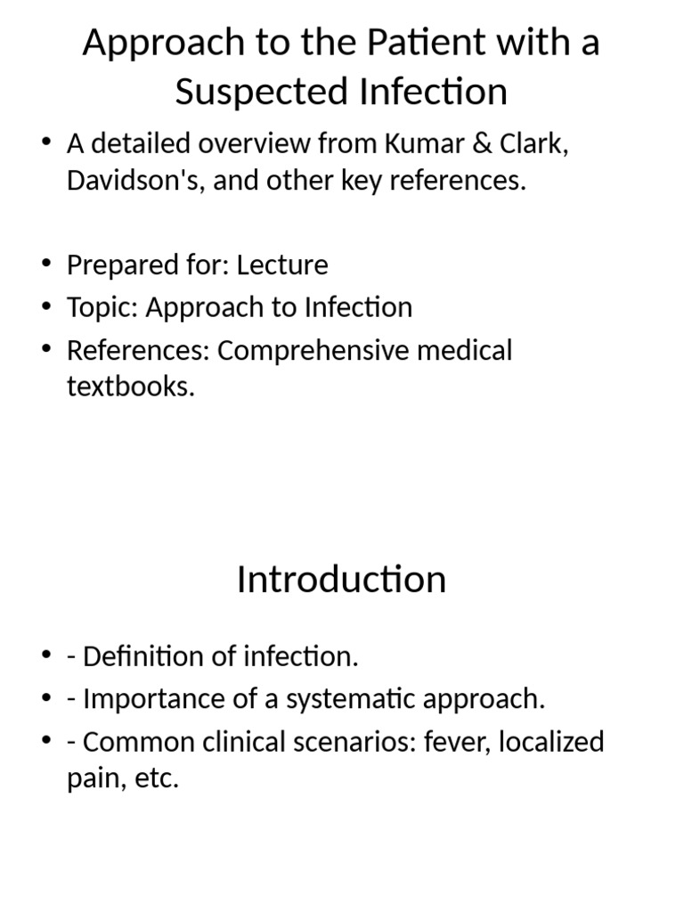 Approach To Suspected Infection Lecture | PDF