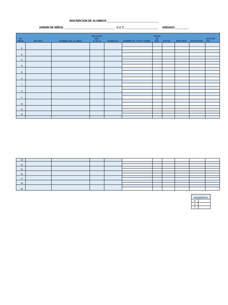 Control de Inscipcion Grupal | PDF