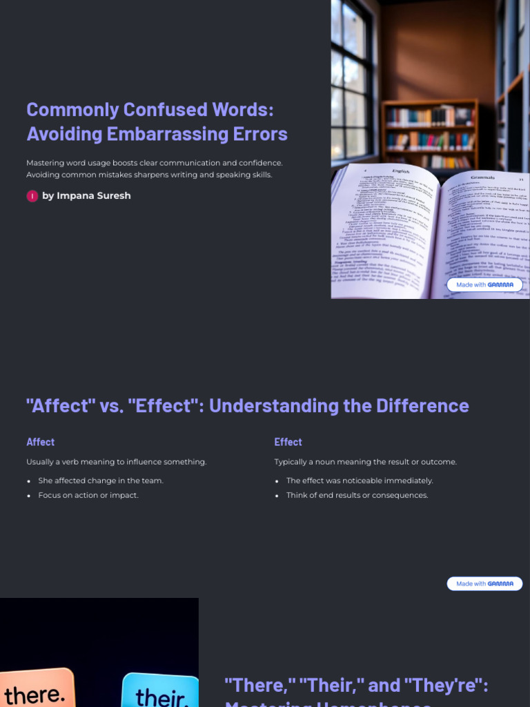 Commonly Confused Words Avoiding Embarrassing Errors | PDF