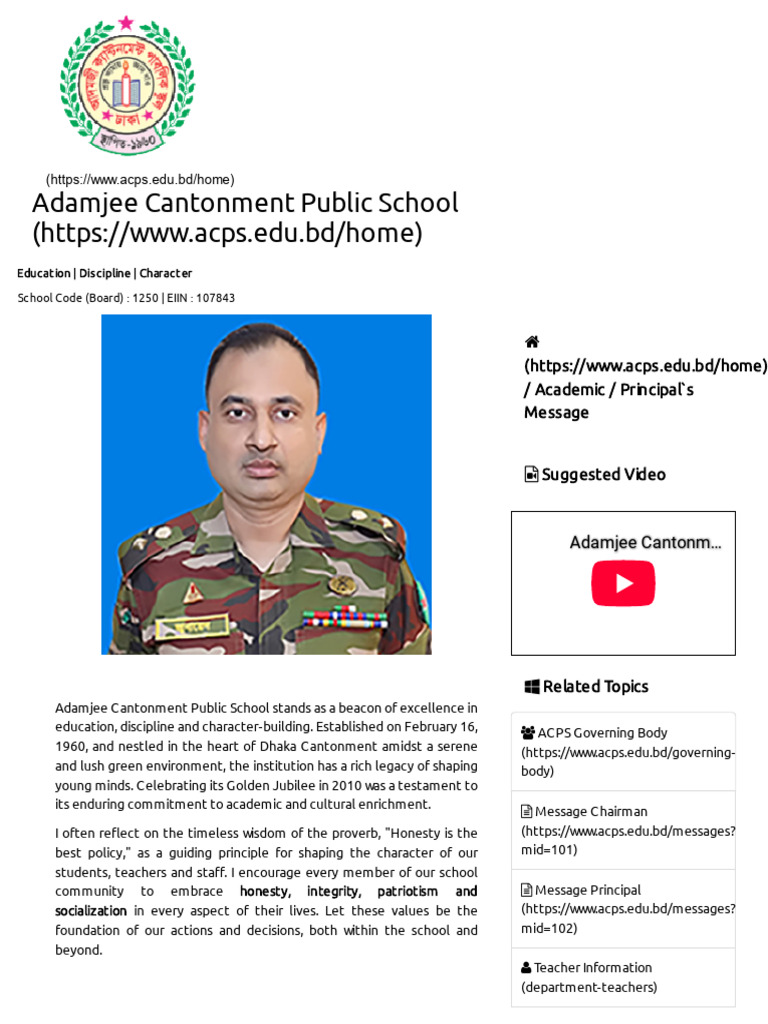 Adamjee Cantonment Public School Overview | PDF | Learning