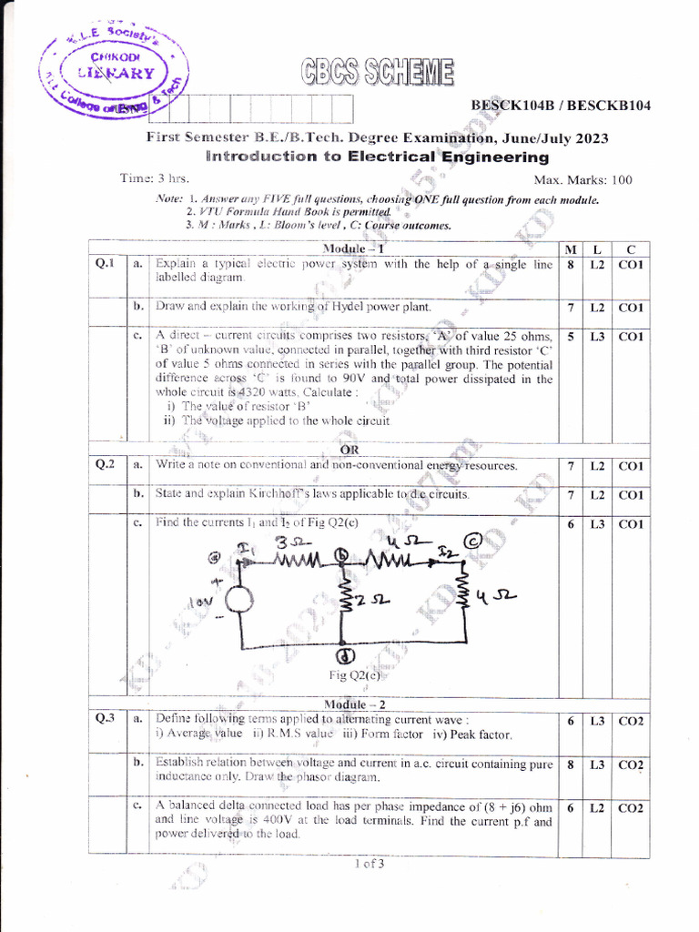 Besck104b - b104 June July23 | PDF | Series And Parallel Circuits ...