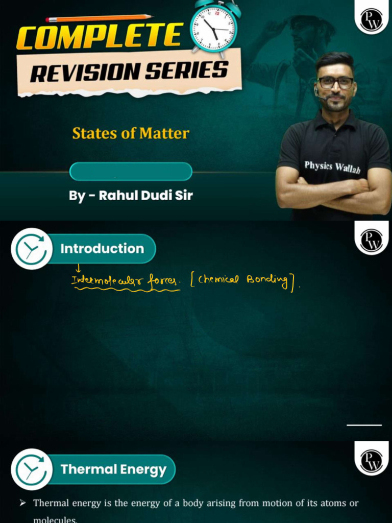 States of Matter - Class Notes | PDF