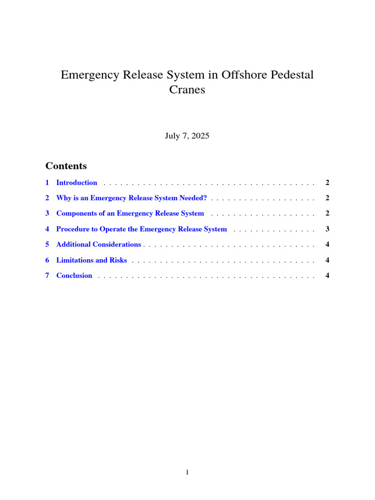 Crane Emergency Release System | PDF | Crane (Machine) | Safety