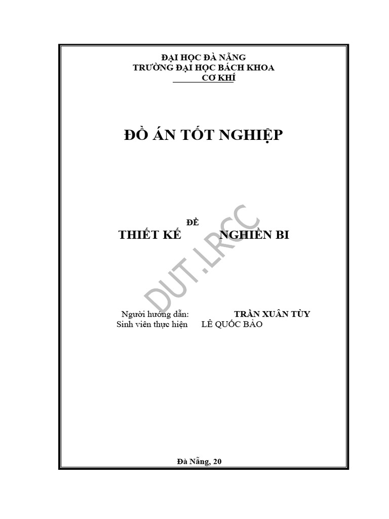 (123doc) Do An Tot Nghiep Thiet Ke May Nghien Bi | PDF