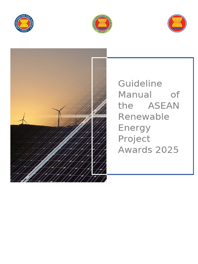 Guideline of The ASEAN RE Project Awards 2025 | PDF | Cogeneration | Biogas