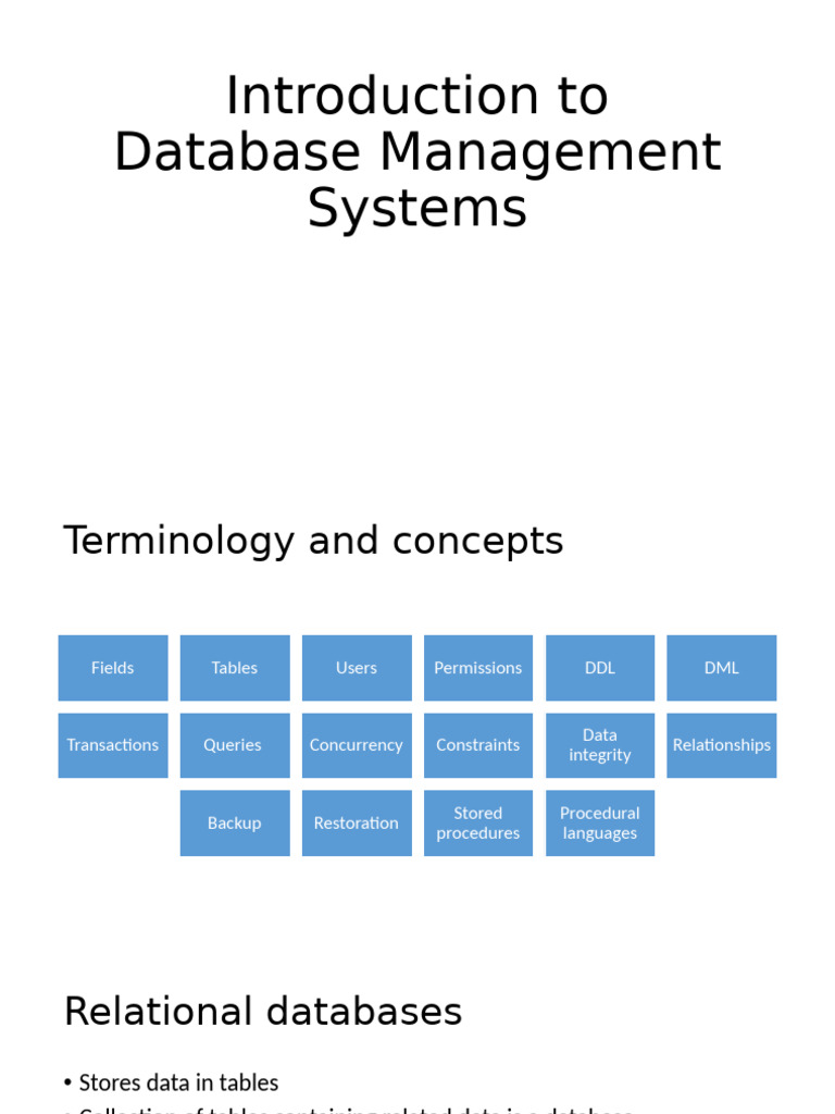 Introduction To Database Management Systems | PDF | Databases | Relational Database