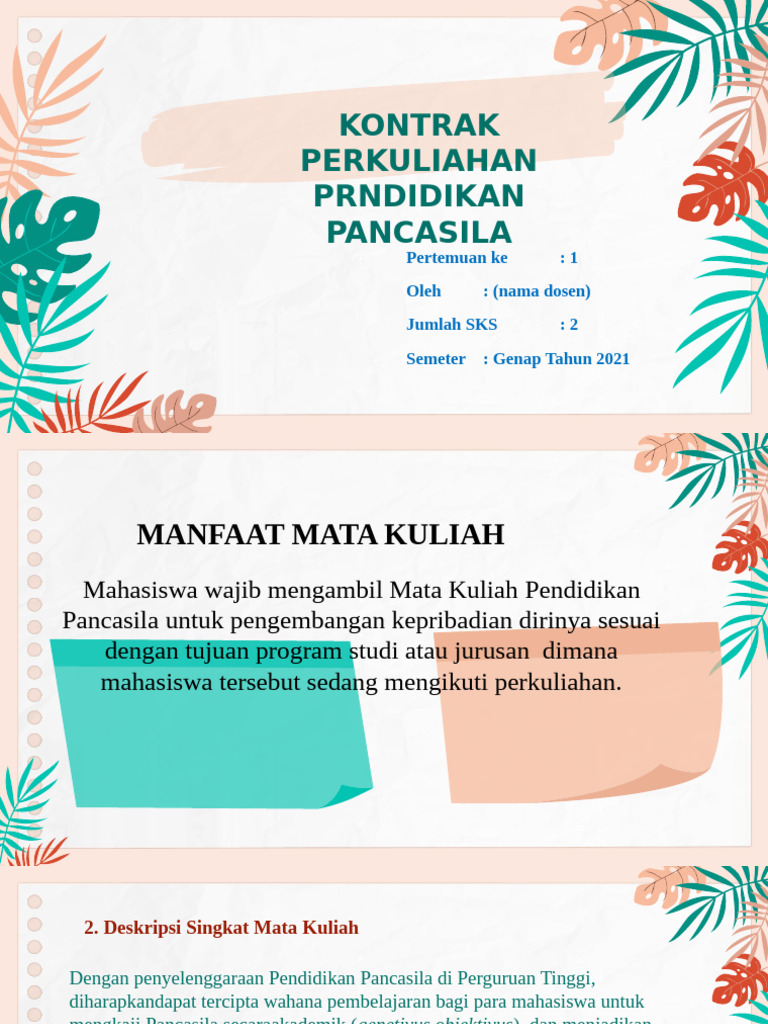 PERTEMUAN 1 Kontrak Kuliah | PDF