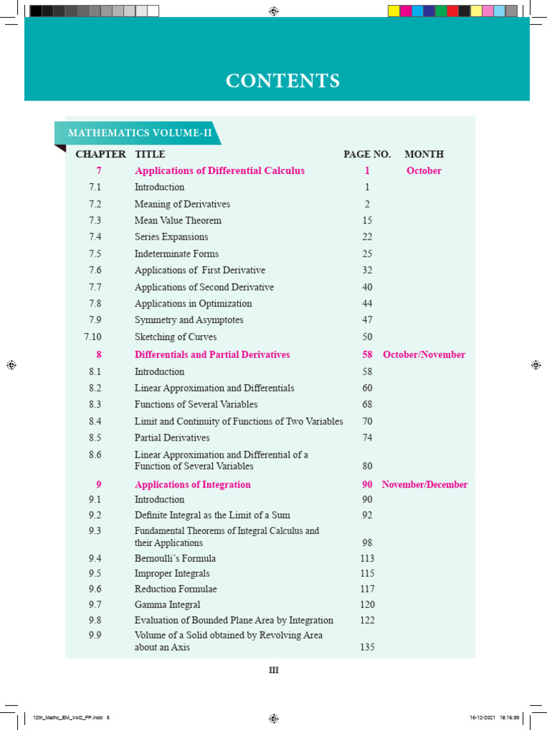Advanced Mathematics Topics Overview | PDF | Integral | Differential ...