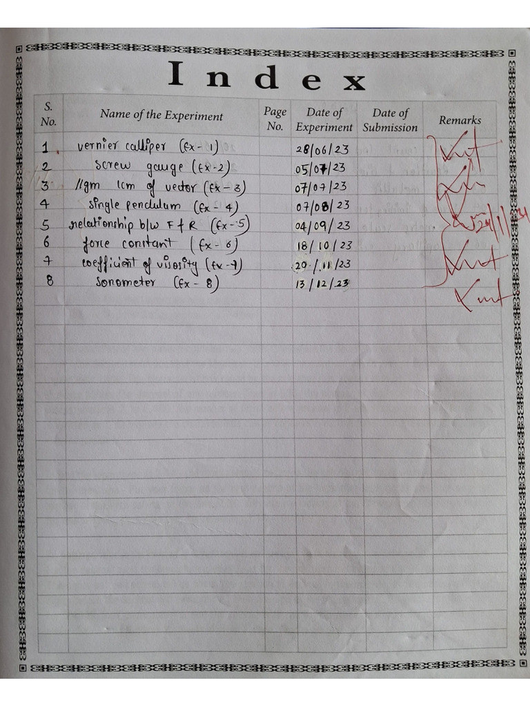 Physics Xi Practicals | PDF