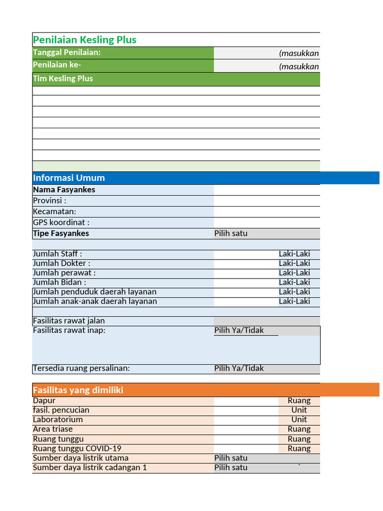 Formulir 2025 Kesling Plus | PDF