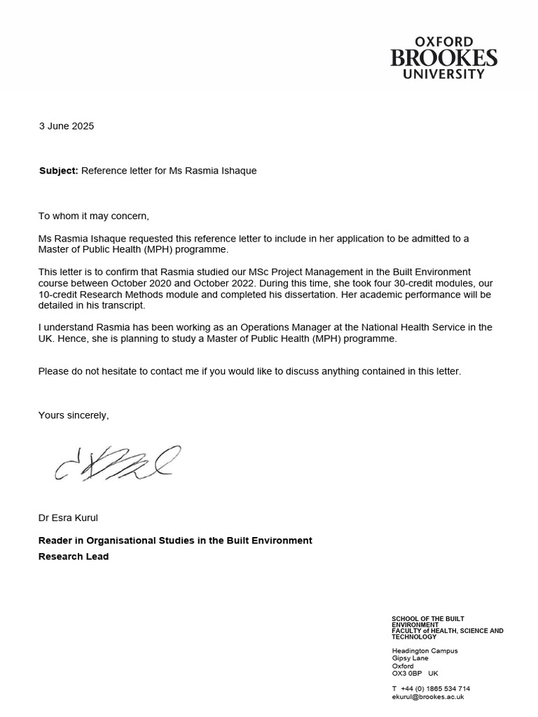 Oxford ReferenceLetter 2025 | PDF