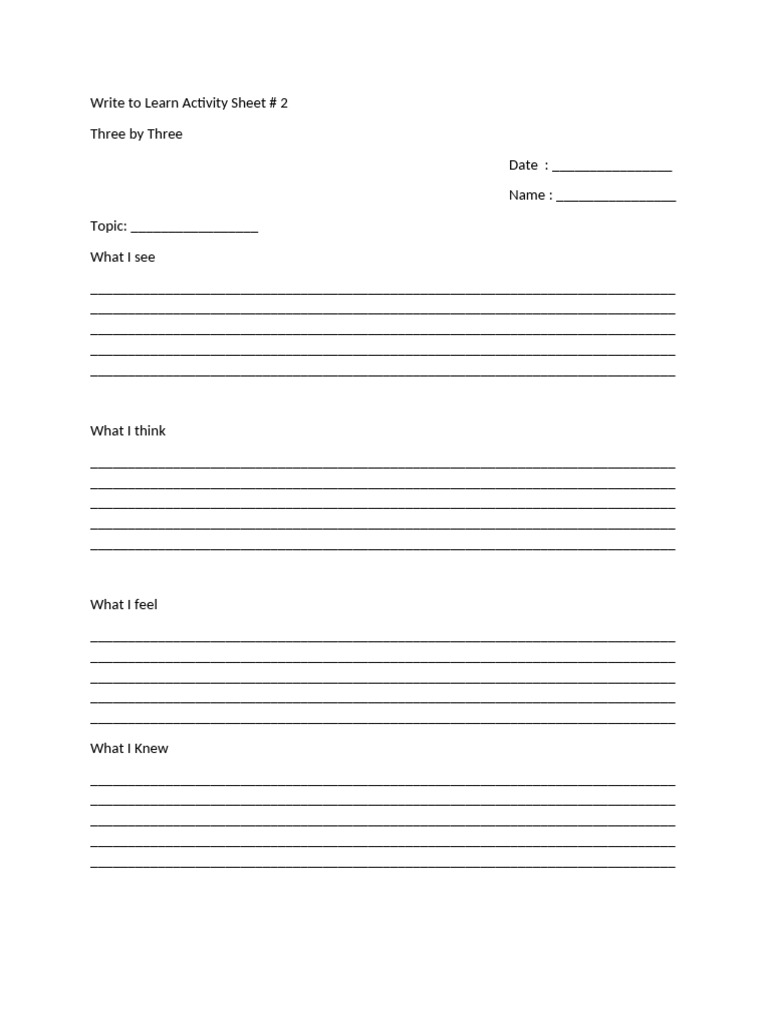 Write To Learn Activity Sheet 2 Grade 12 | PDF