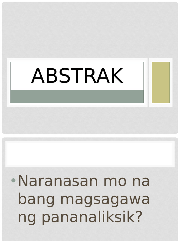 Q1 Week 4 Pagsulat NG Abstrak | PDF