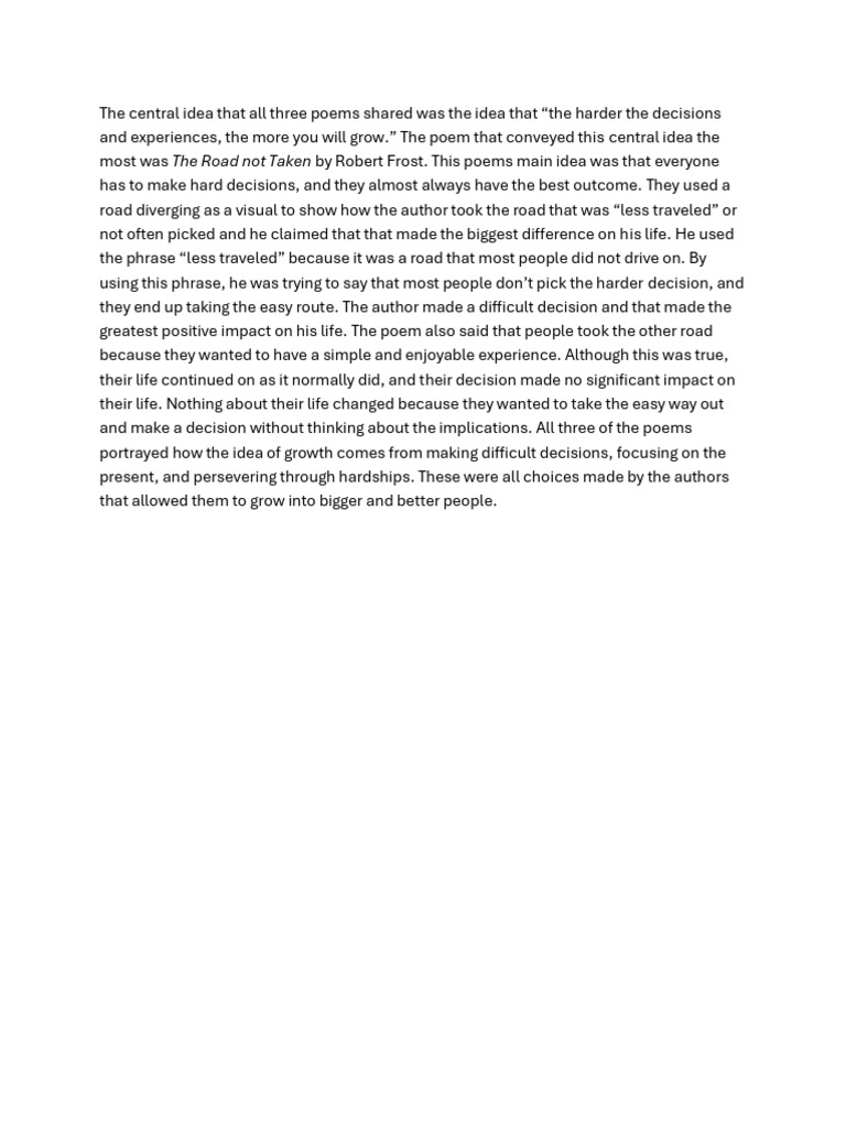 AP Lit Venn Diagram Written Reflection | PDF