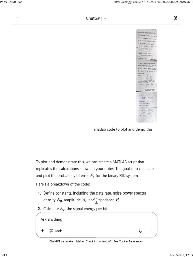 Pe Vs Eb - N0 Plot | PDF