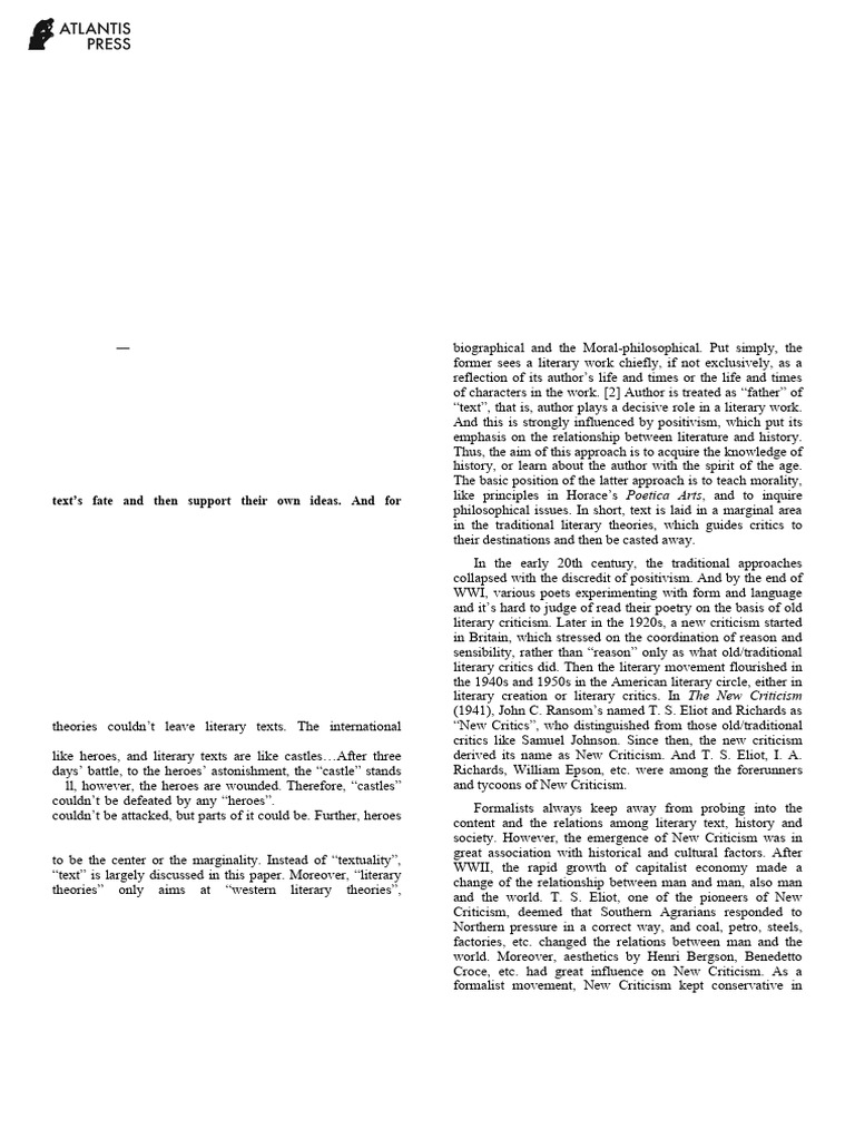 Western Literary Theories on Text Analysis | PDF | Literary Theory ...