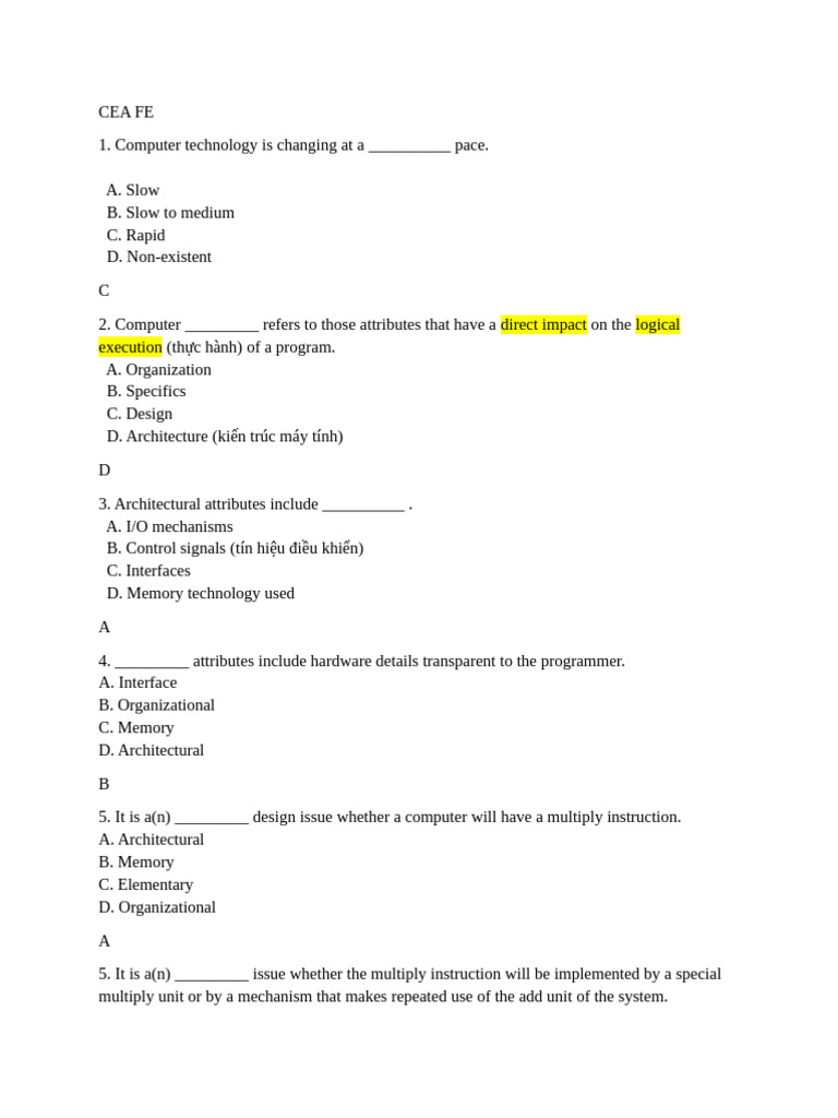 CEA FE Source | PDF | Random Access Memory | Input/Output
