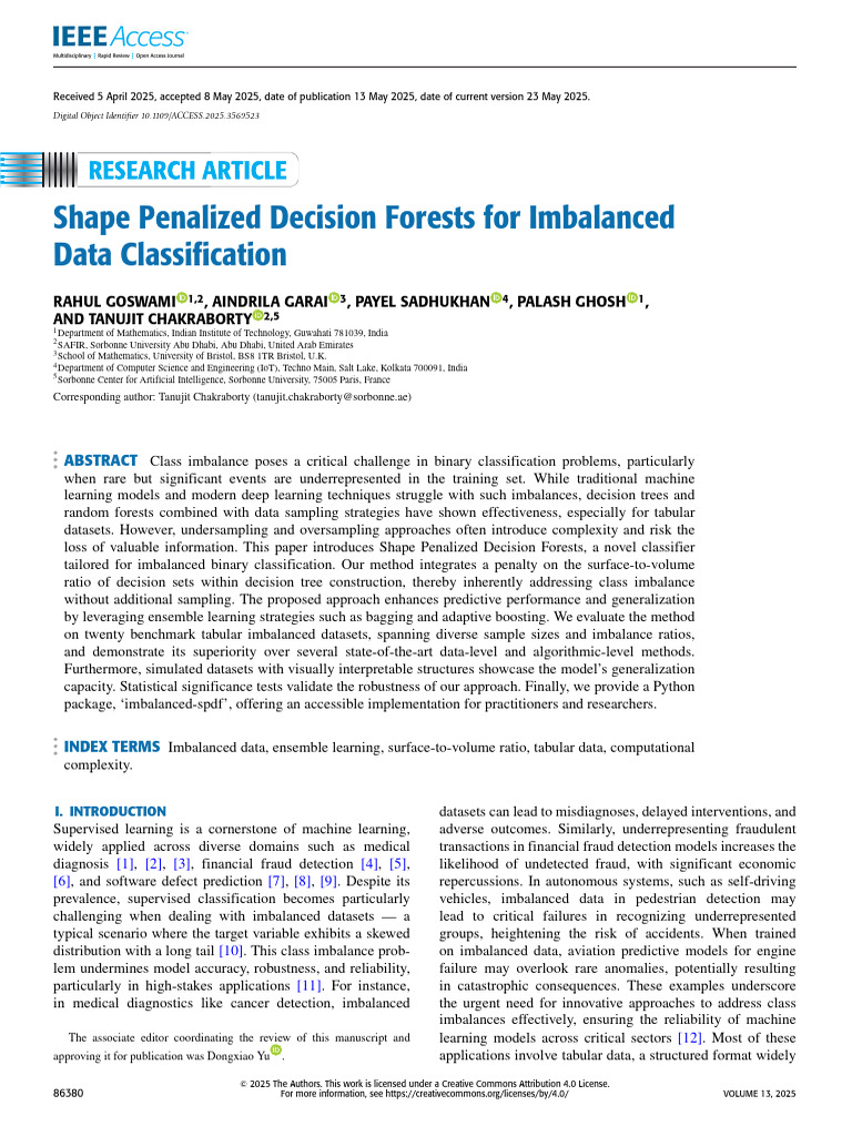 Shape Penalized Decision Forests For Imbalanced Data Classification | PDF | Machine Learning ...