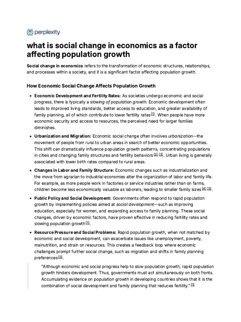 Social Change Affecting Population Growth | PDF | Urbanization ...