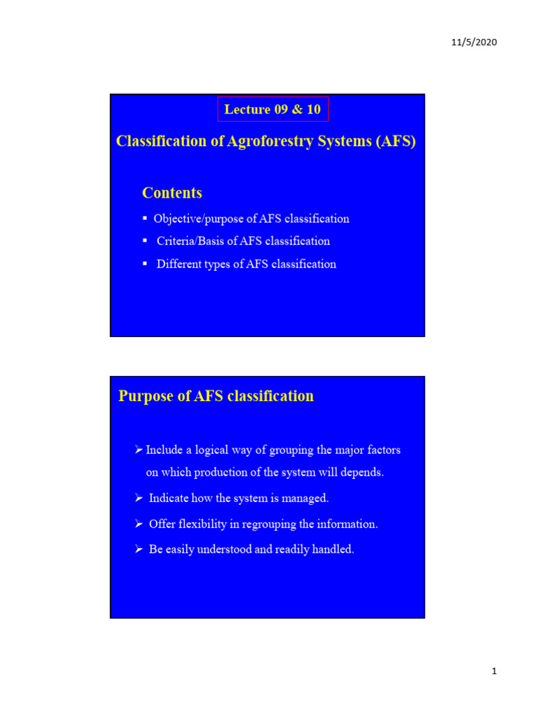 Classification of Agroforestry Systems | PDF | Agriculture | Forests