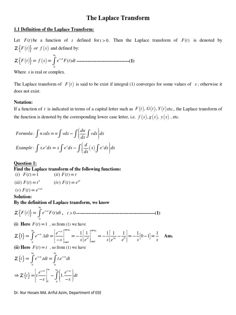 Laplace Transform Maa | PDF | Laplace Transform | Function (Mathematics)