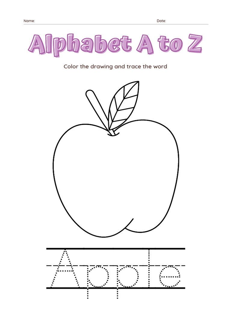 Alphabet A To Z Coloring Worksheet Set | PDF | Edible Plants | Vegan ...