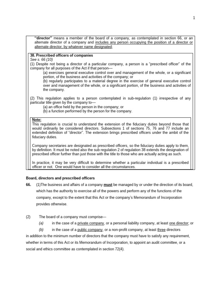 Understanding Prescribed Officers in Companies | PDF | Employment ...