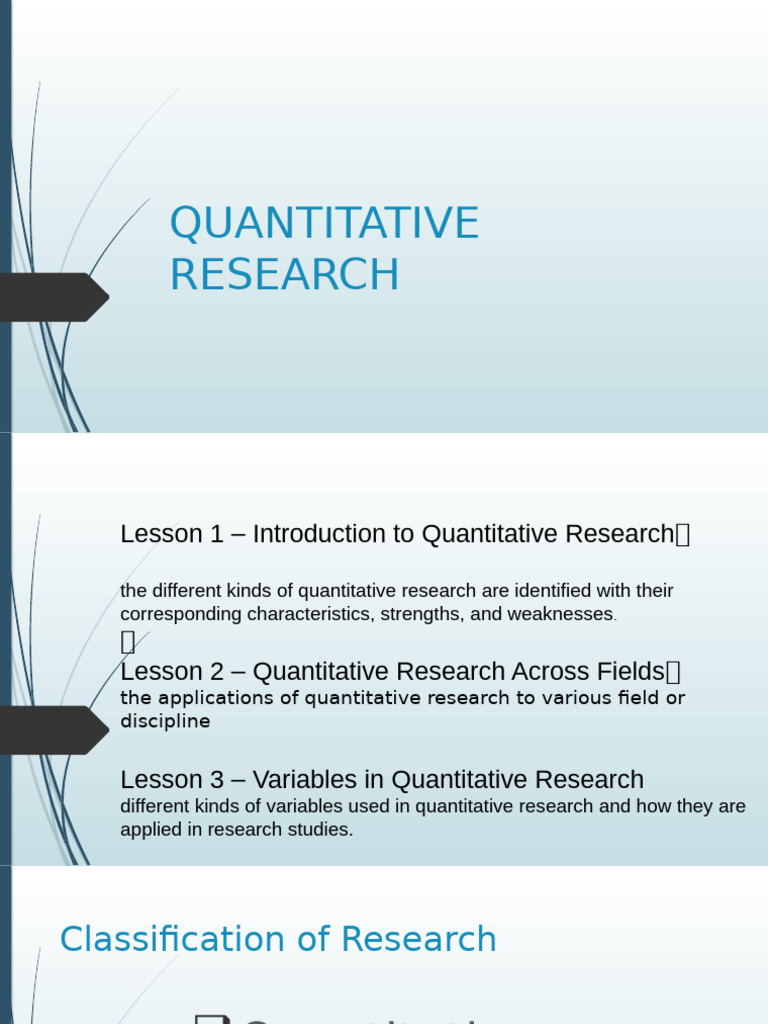 Quantitative Research | PDF | Quantitative Research | Statistics