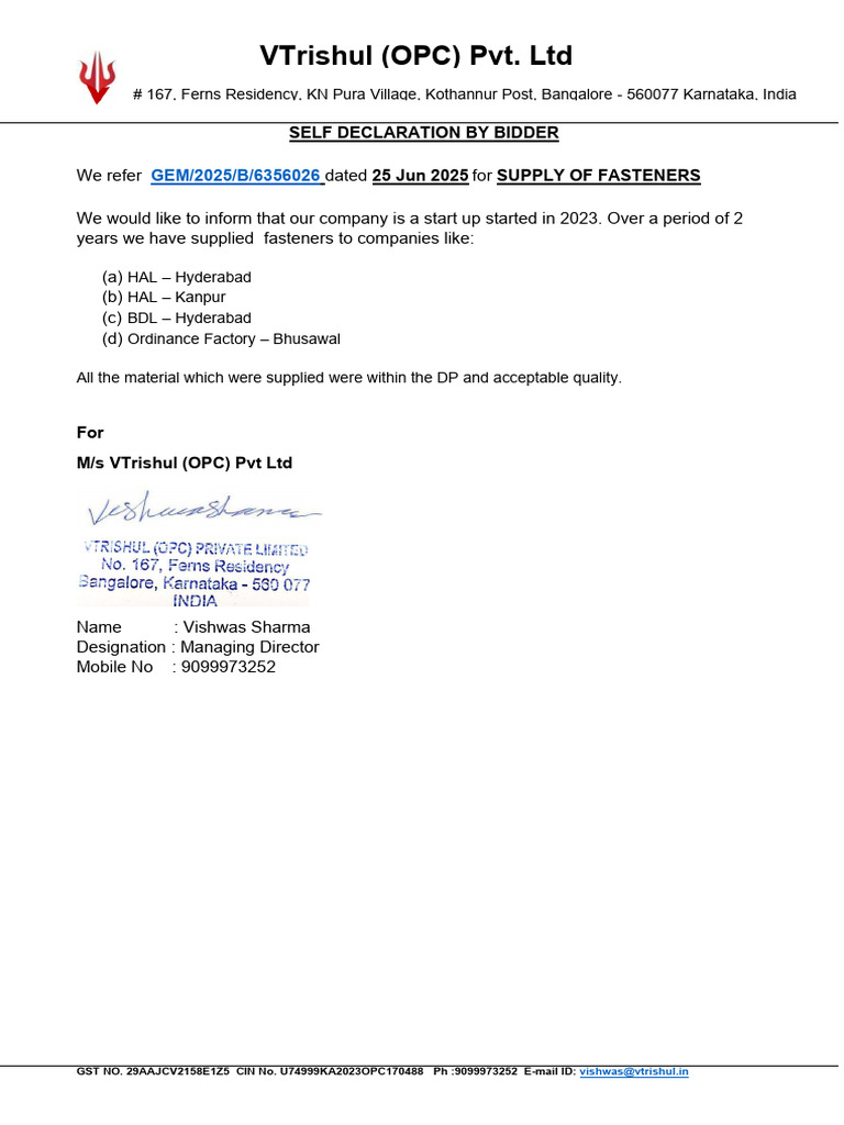 Experience Certificate - HAL KANPUR - 16 JUL2025 | PDF