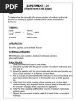 Sodium Hydroxide Titration Procedure | PDF | Titration | Chemistry