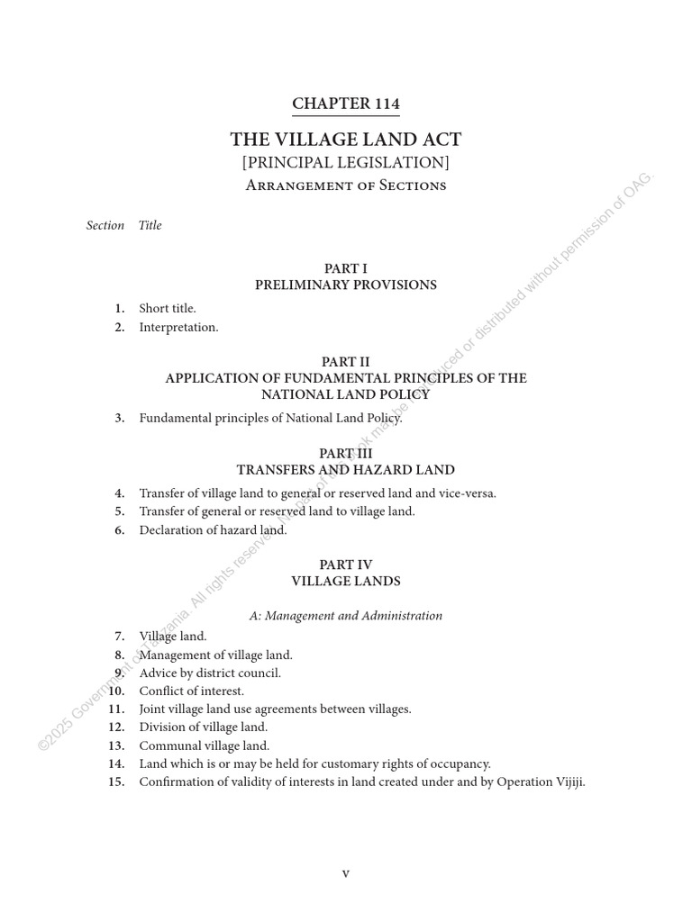 Village Land Act Overview | PDF | Lease | Civil Law (Common Law)