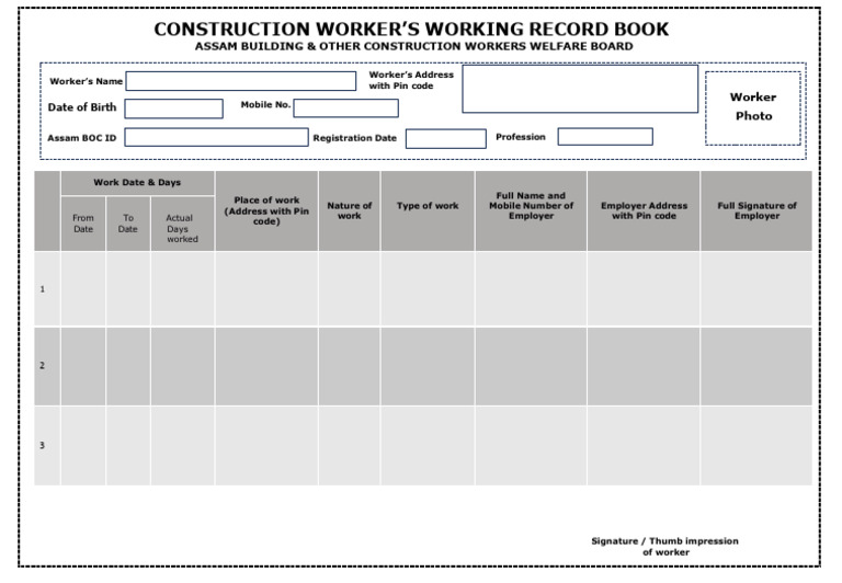 Working Record Book | PDF