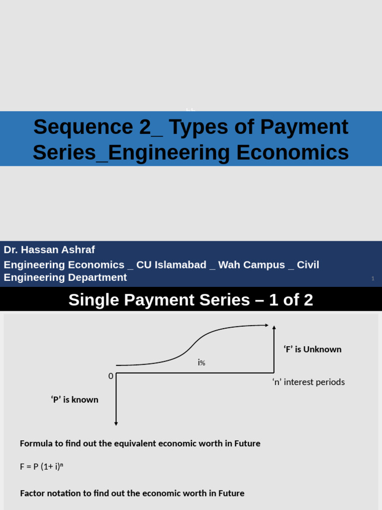 Engineering Economics Payment Series Guide | PDF | Interest | Personal ...