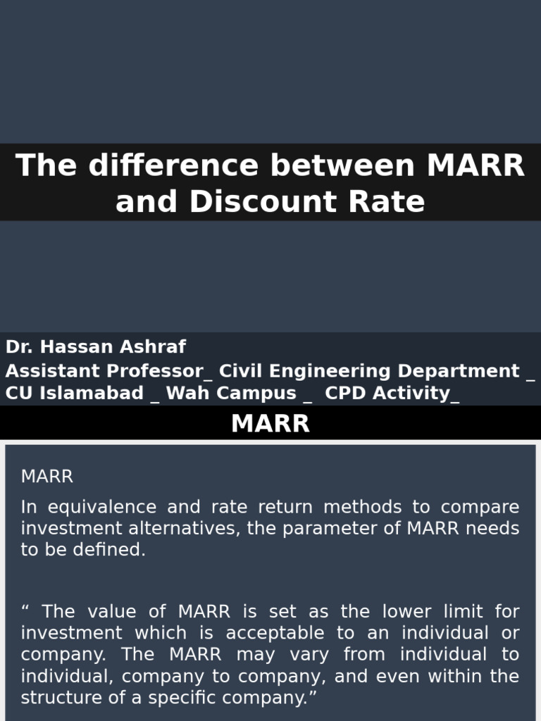 MARR vs. Discount Rate Explained | PDF | Discounted Cash Flow | Discounting