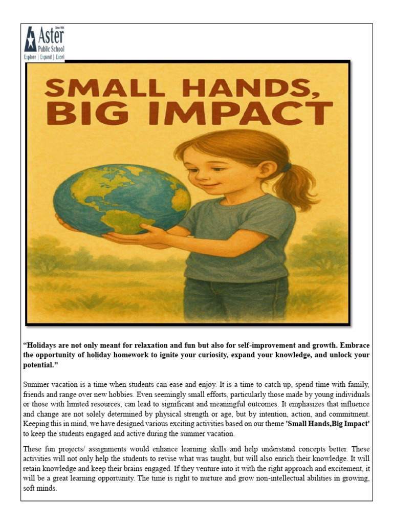 Class 5 Holiday Homework Guide 2025-26 | PDF | Homework | Compost