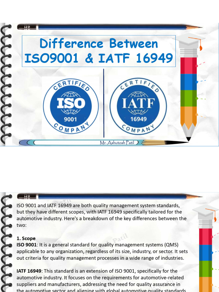Difference Between ISO & IATF | PDF | Quality Management System ...